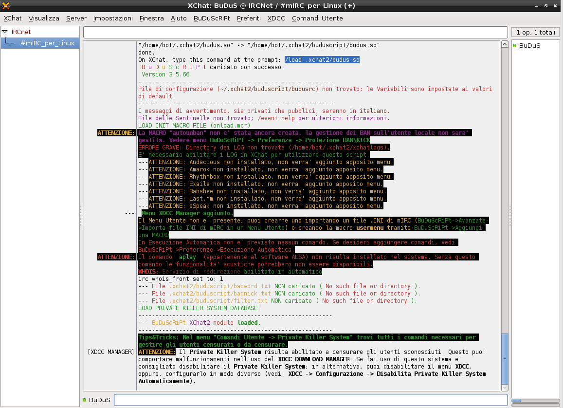 mIRC per Linux – Piccoli Pinguini Crescono